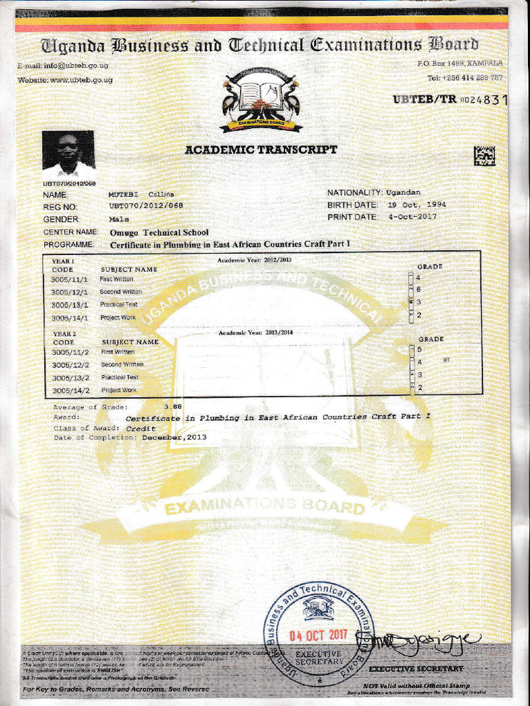 Certificate in Plumbing Transcript | PDF