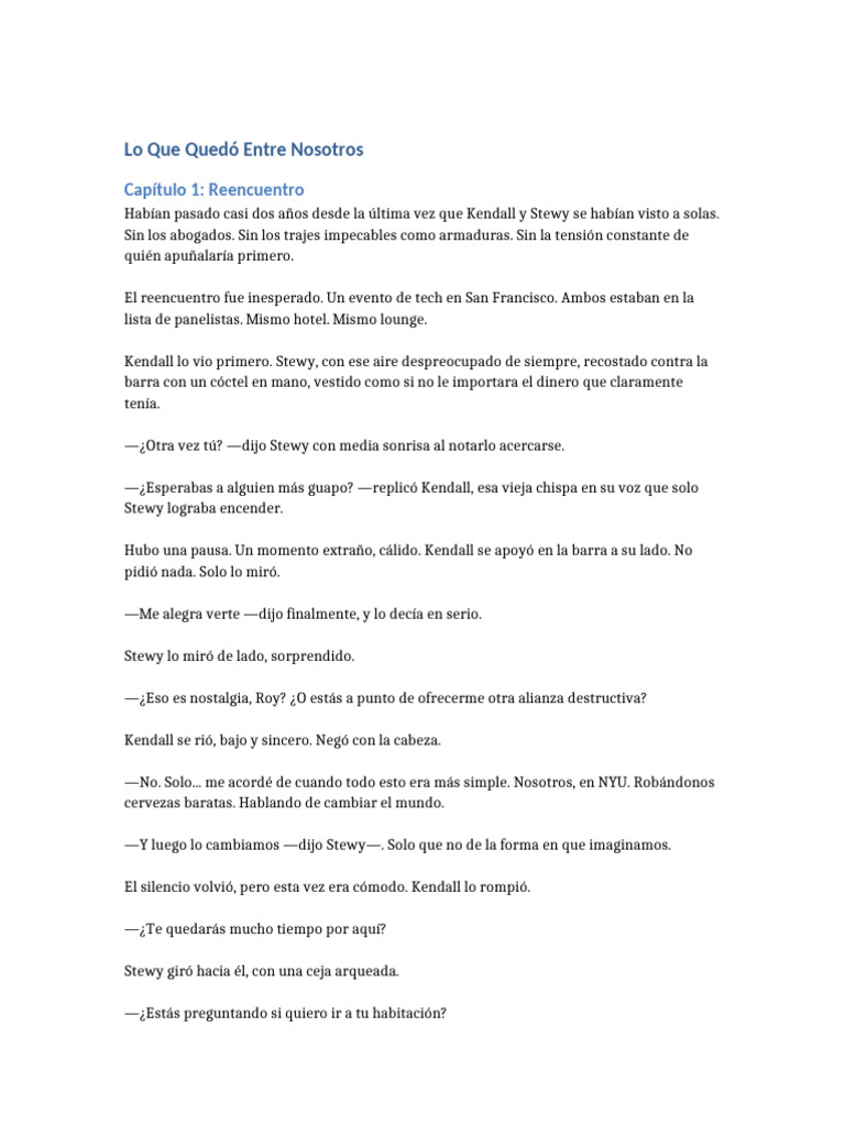 Lo Que Quedo Entre Nosotros (Kendall y Stewy) | PDF