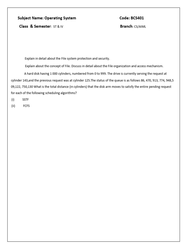 BCS-401 Assignment No 5 OS NSA | PDF