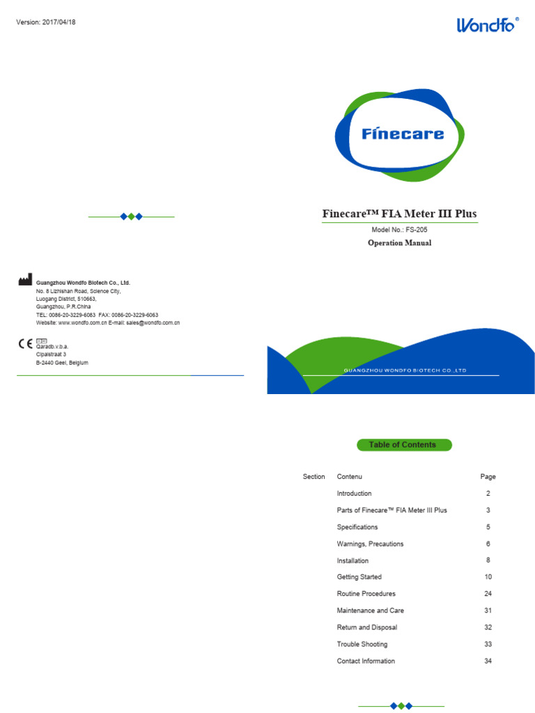 Finecare FIA Meter III Plus Manual | PDF | Printer (Computing) | Ac ...