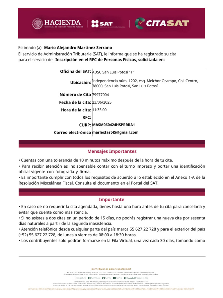 Acuse Cita | PDF | Gobierno