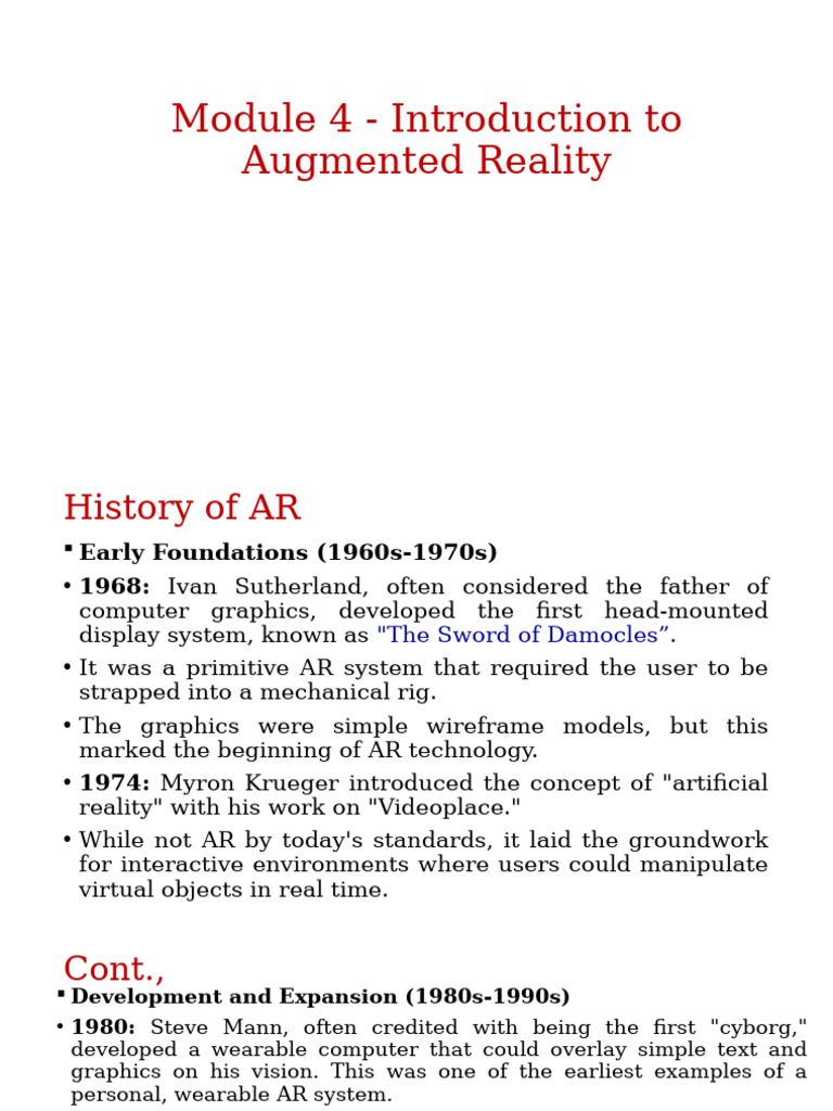 Module 4 - Introduction To Augmented Reality | PDF | Augmented Reality ...