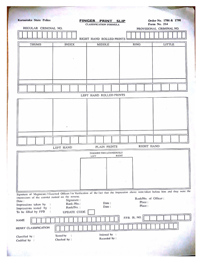 Finger Print Slips | PDF