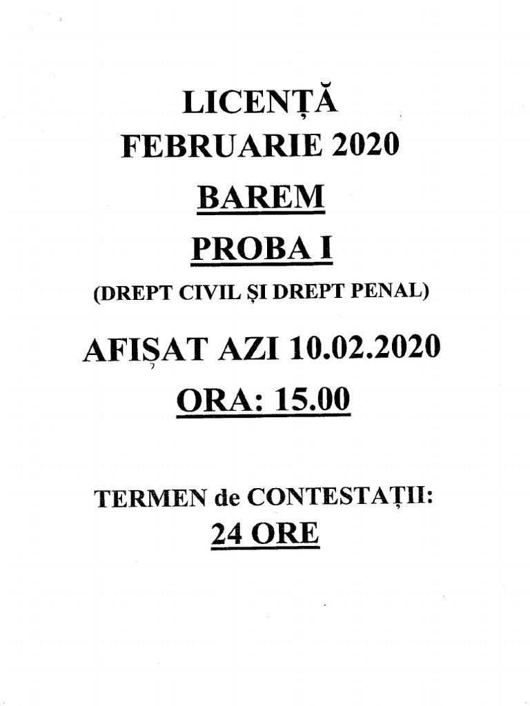 Licenta Februarie 2020 CIVIL Varianta B | PDF
