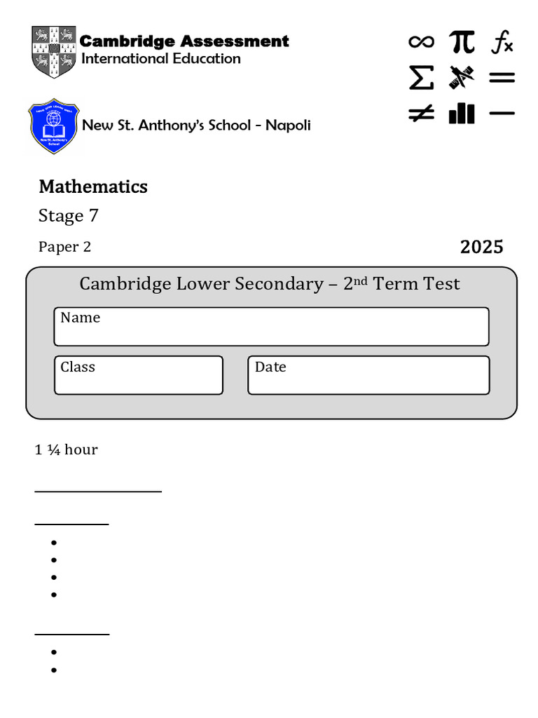 7 - Cambridge Mathematics Paper 2 | PDF | Mathematics | Elementary ...