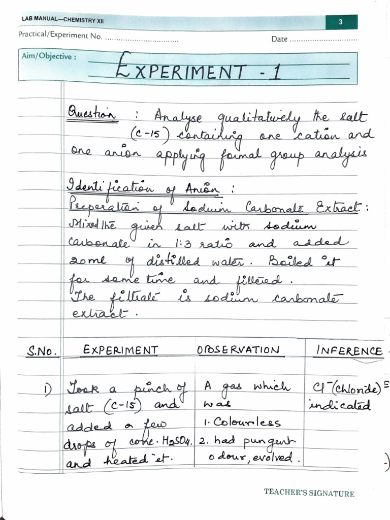 Practical Chemistry Class 11 Isc 2022-23 | PDF