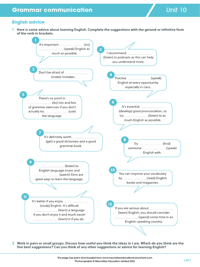 B2PLUS U10 Grammar Communication | PDF | English Language | Human Communication