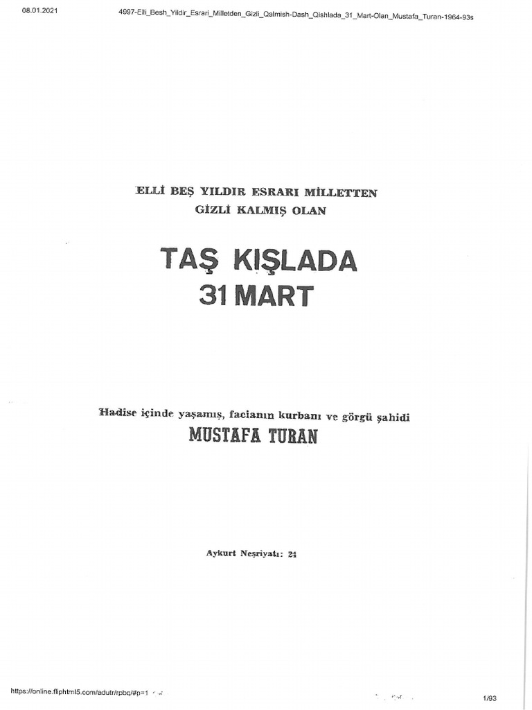 Taş Kışla 31 Mart - Mustafa Turan | PDF