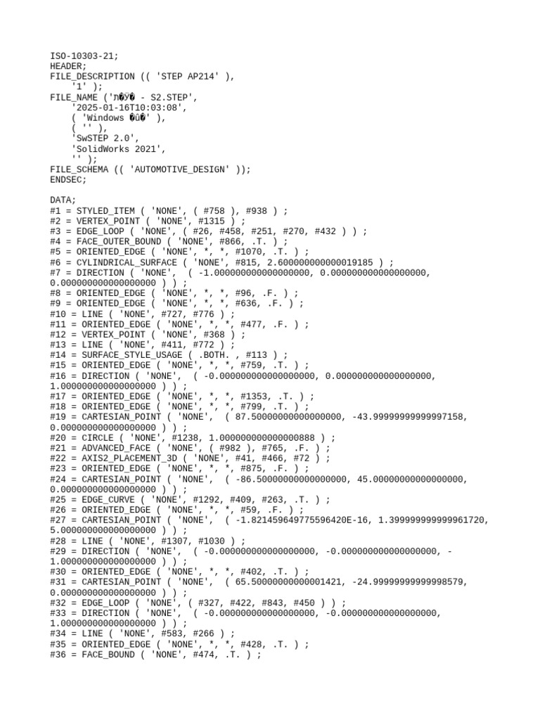 STEP AP214 Automotive Design File | PDF