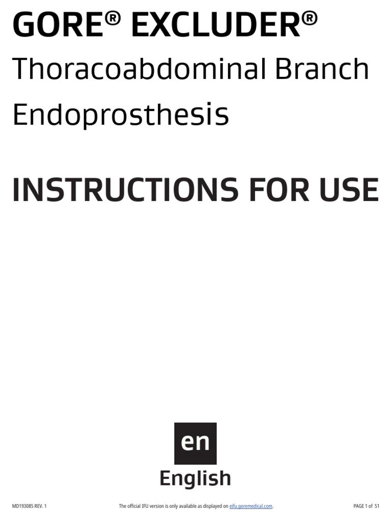 GORE Excluder | PDF | Aorta | Ischemia