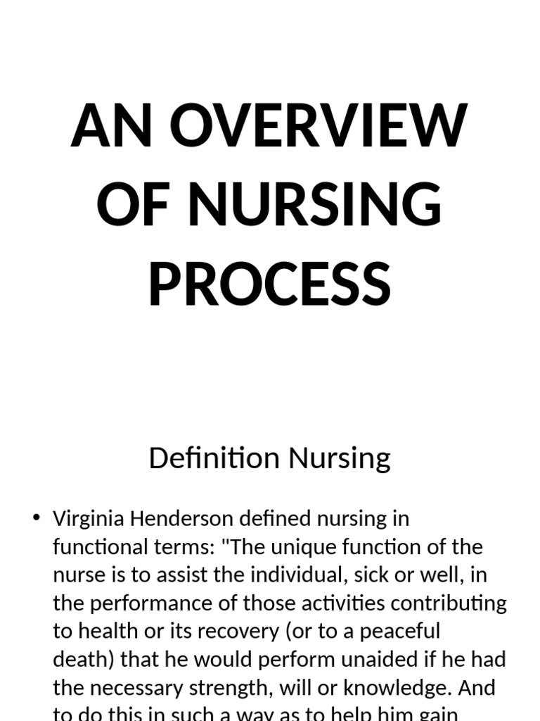 Overview of the Nursing Process | PDF | Medical Diagnosis | Nursing
