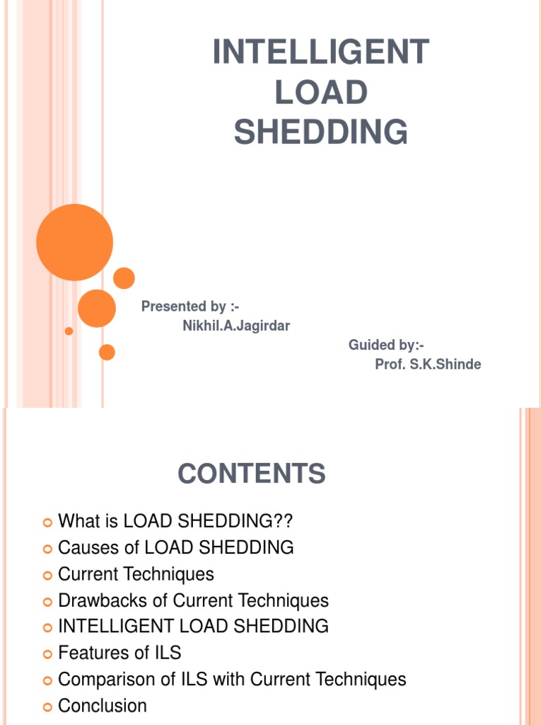 Intelligent Load Shedding | Download Free PDF | Electric Power System | Electricity