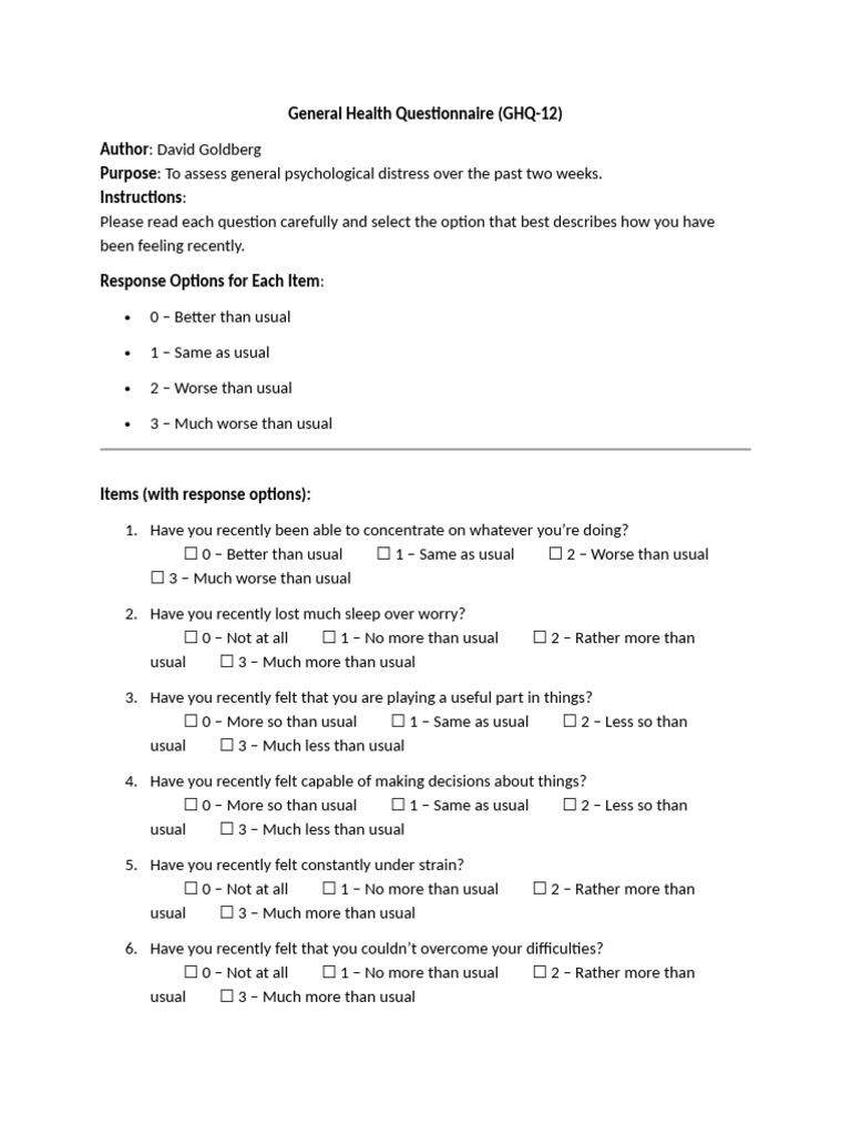 General Health Questionnaire | PDF | Chess Theory | Chess