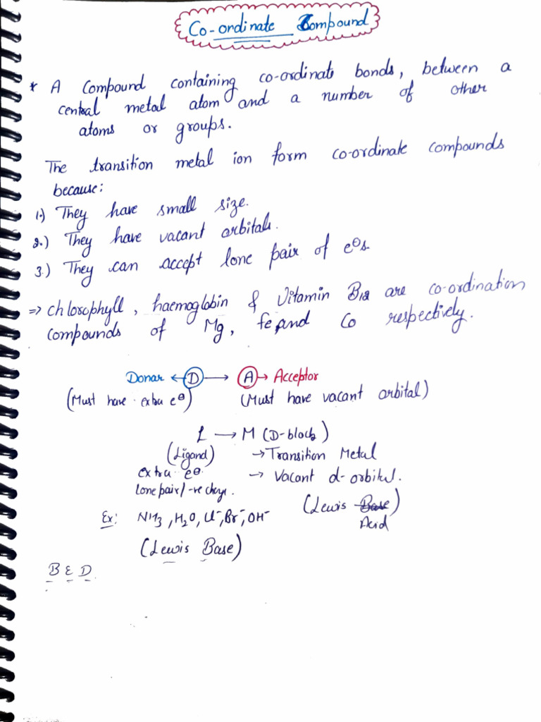 Class-12th Coordination Compounds | PDF