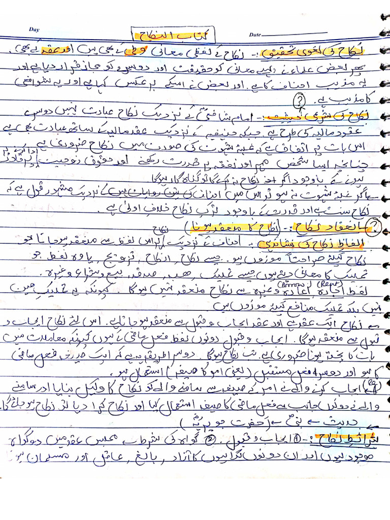 Kitab Ul Nikah Notes | PDF