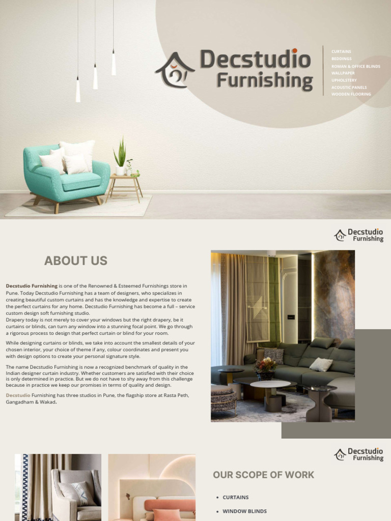 Decstudio Furnishing: Custom Curtains Pune | PDF | Curtain