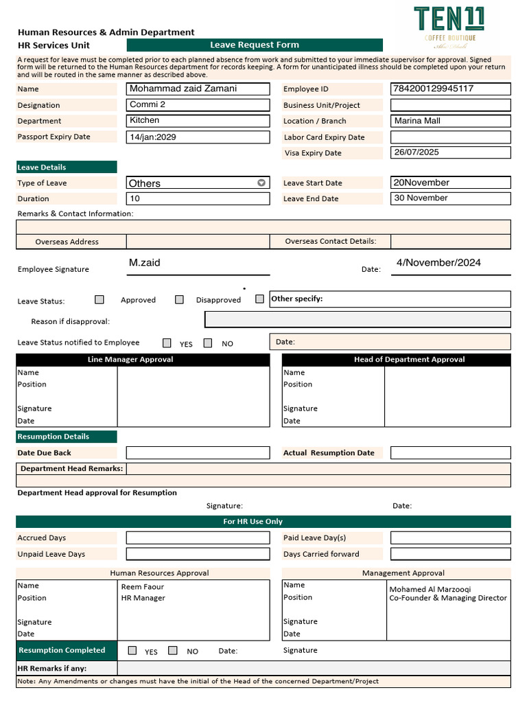 Leave Request and Resumption Guidelines | PDF | Business | Employee ...
