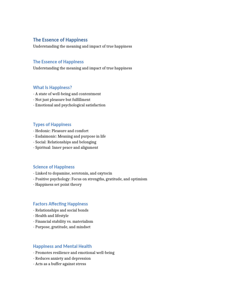 Happiness Presentation | PDF