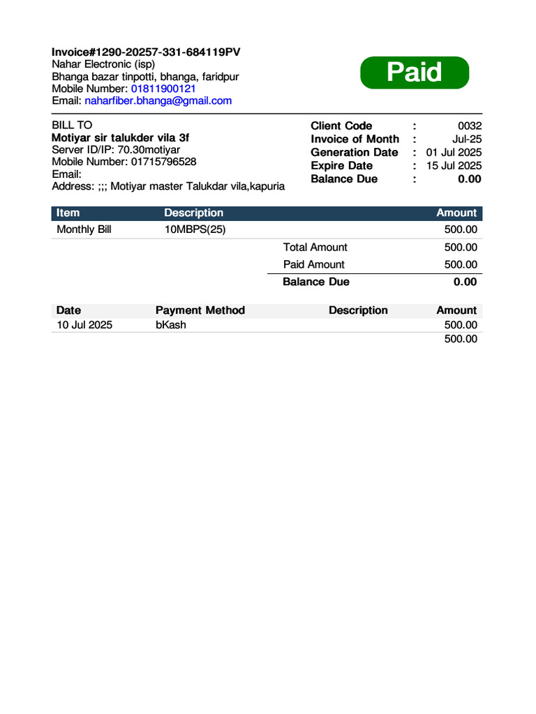 Invoice - 1 - 10-July-2025 09-21 | PDF