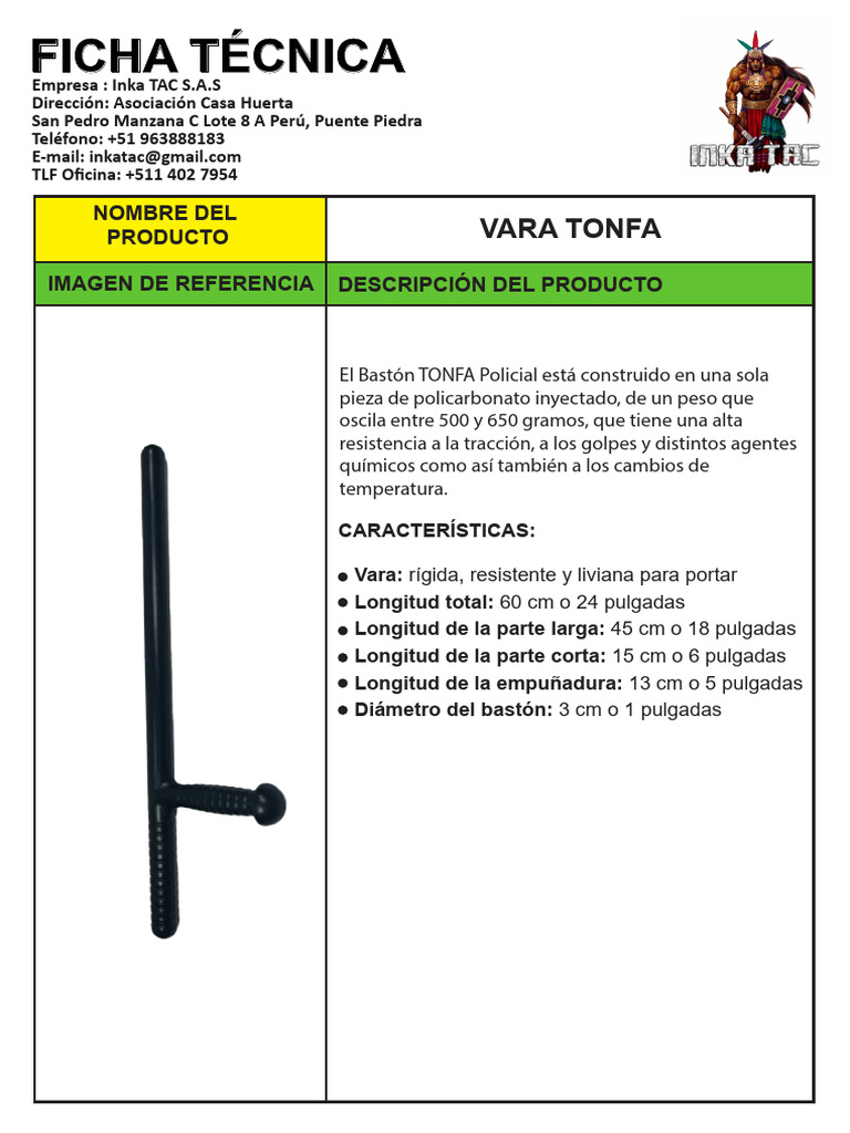Ficha Tecnica La Vara Tonfa | PDF