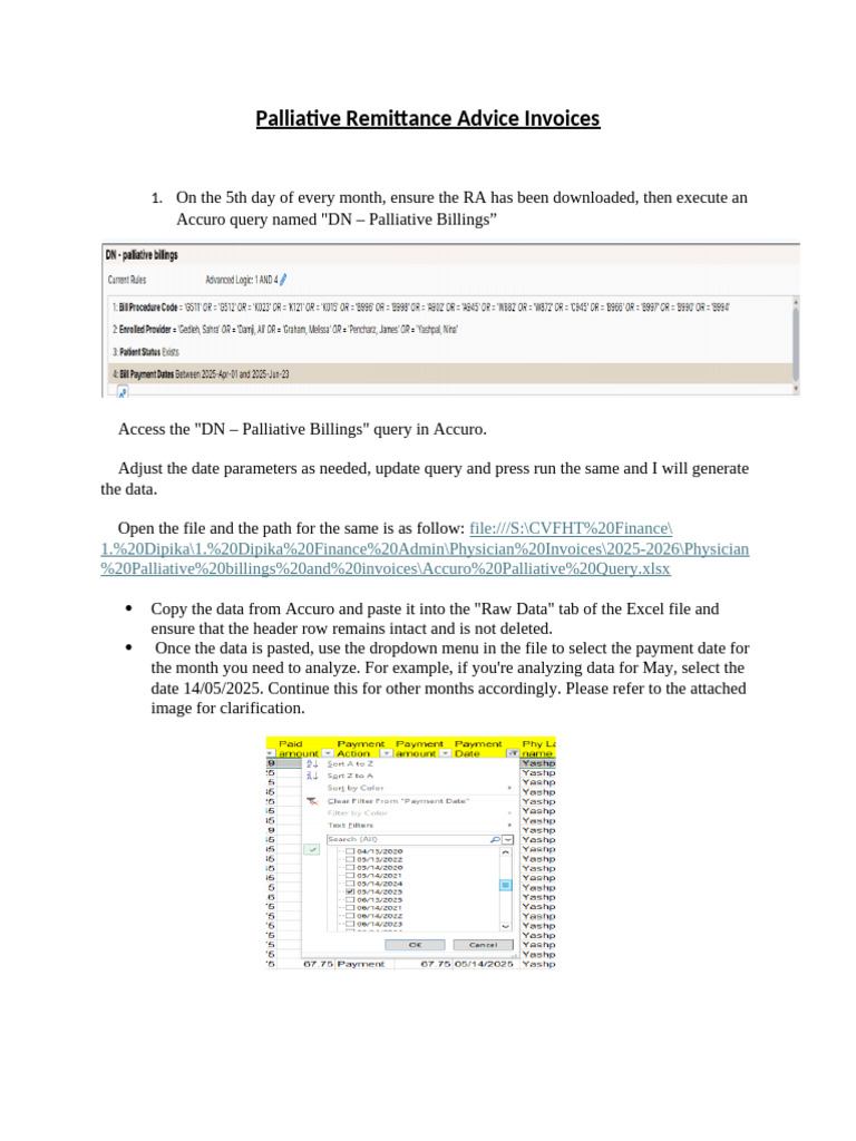 New Palliative Remittance Advice Invoices | PDF