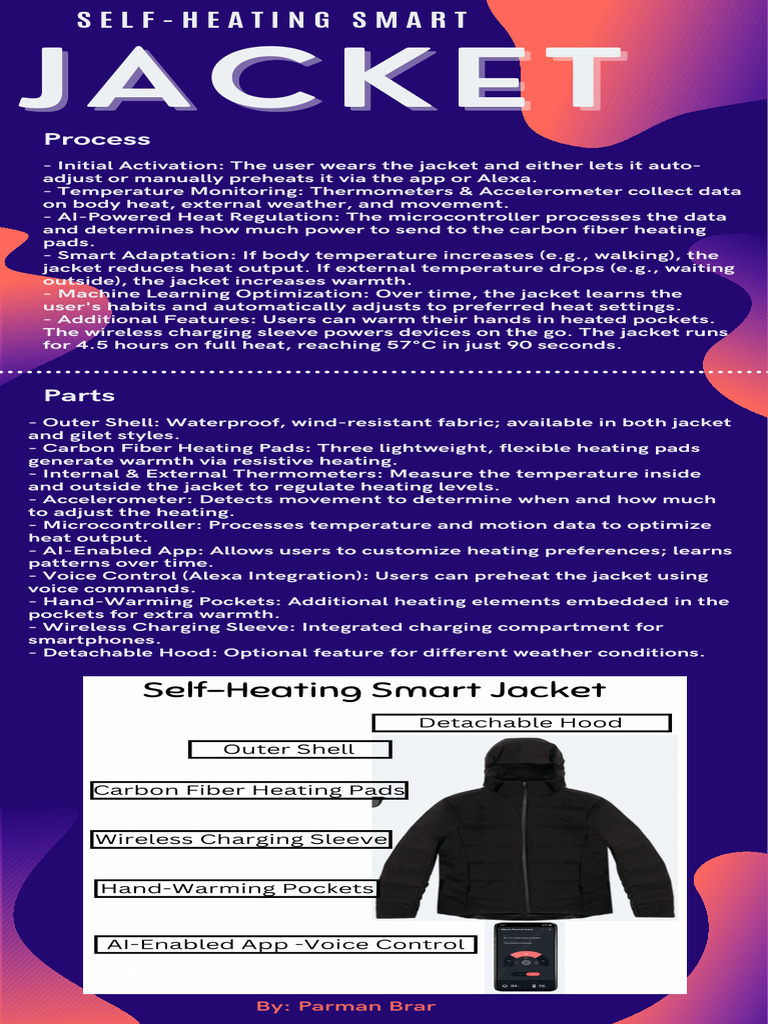 Smart Self-Heating Jacket Overview | PDF