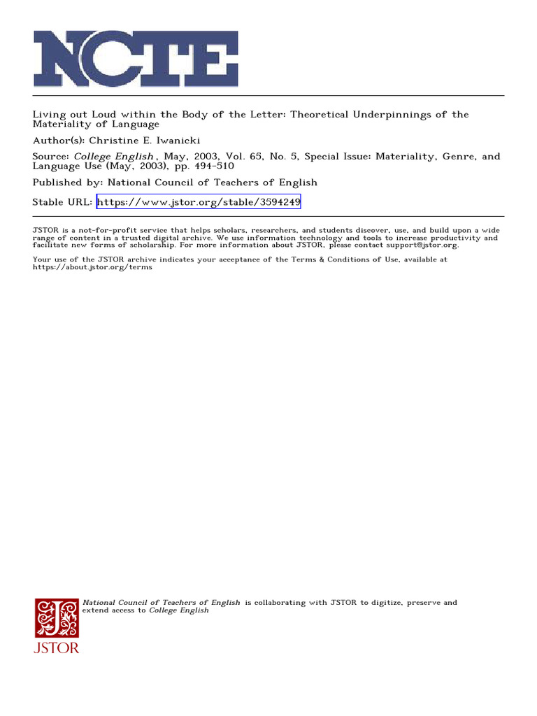 Iwanicki LivingLoudwithin 2003 | PDF | Liberal Arts Education