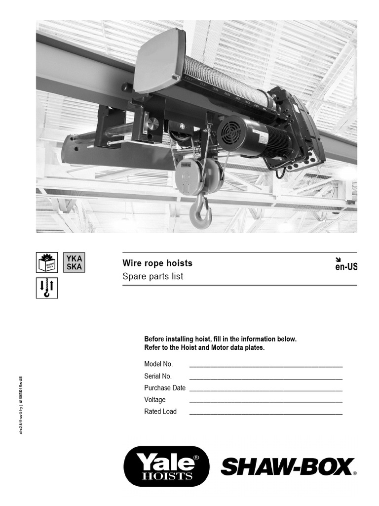 Yale YK Hoist Installation Manual | PDF | Manufactured Goods ...