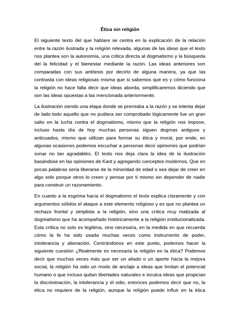 Ética y razón: un diálogo sin dogmas | PDF | Moralidad | Immanuel Kant