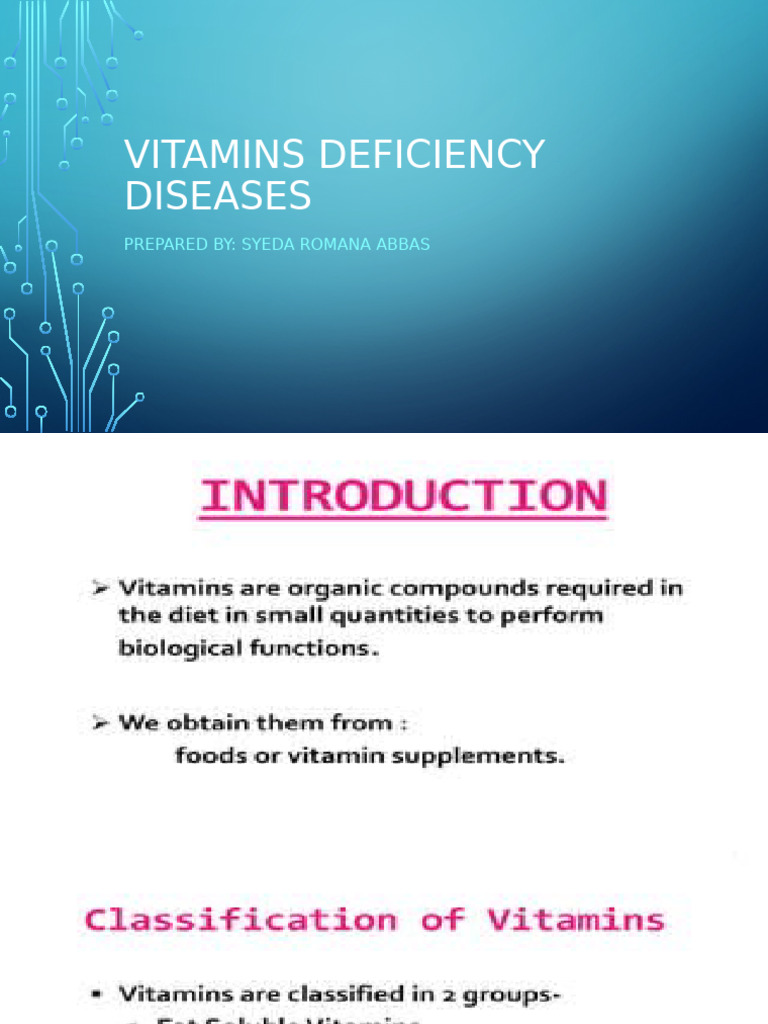 Vitamins Deficiency Diseases | PDF