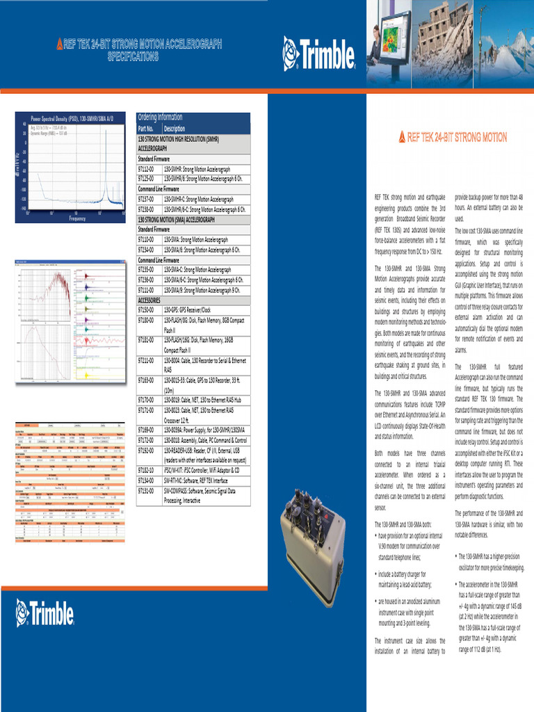 Brochure Acelerógrafo 130-SMA | PDF | Computing | Computer Engineering