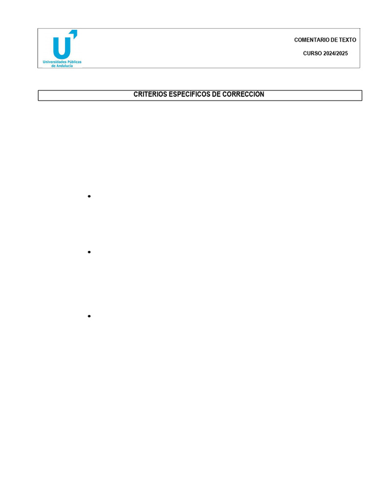 Criterios - de - Correcci N - Comentario de Texto | PDF