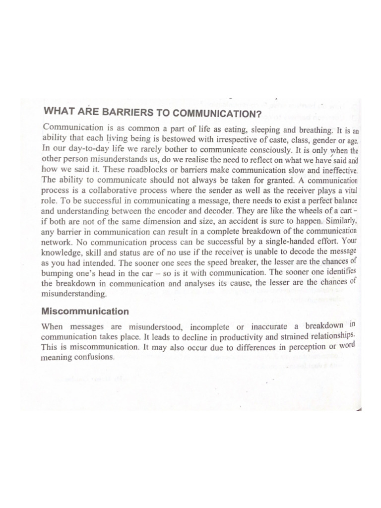 Effective Communication and Miscommunication | PDF