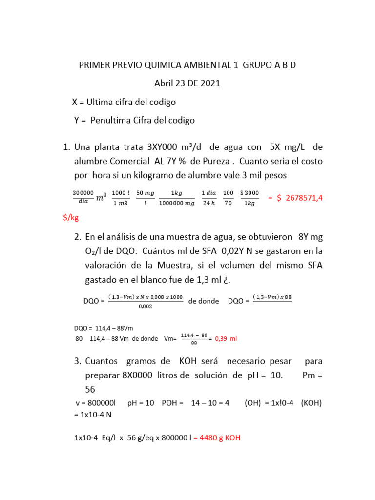 Primer Previo 1 | PDF | Química analítica | Química
