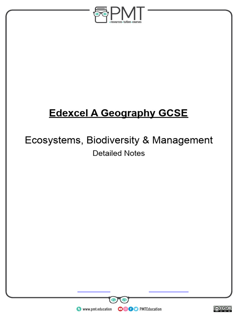 Detailed Notes - Topic 3 Ecosystems, Biodiversity and Management ...