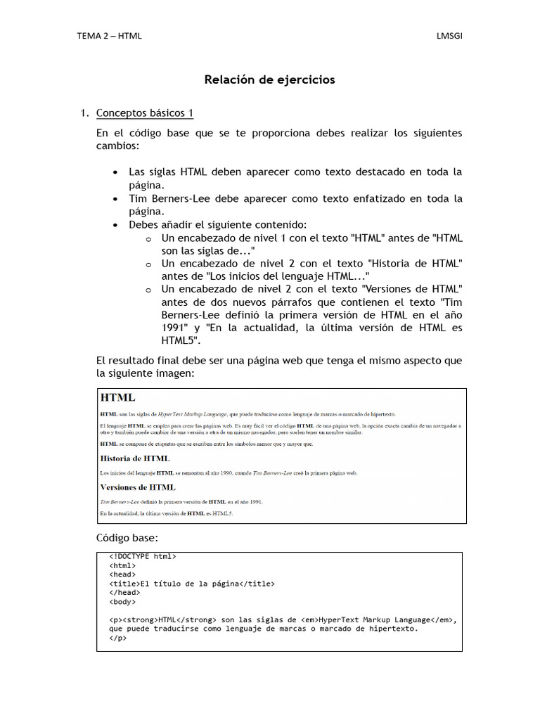 UD2 - Colección de Ejercicios HTML | PDF | Red mundial | Internet y web