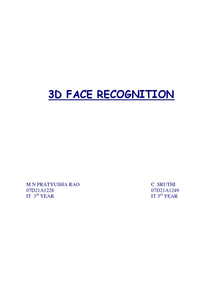 3D Face Recognition | PDF | Biometrics | 3 D Computer Graphics