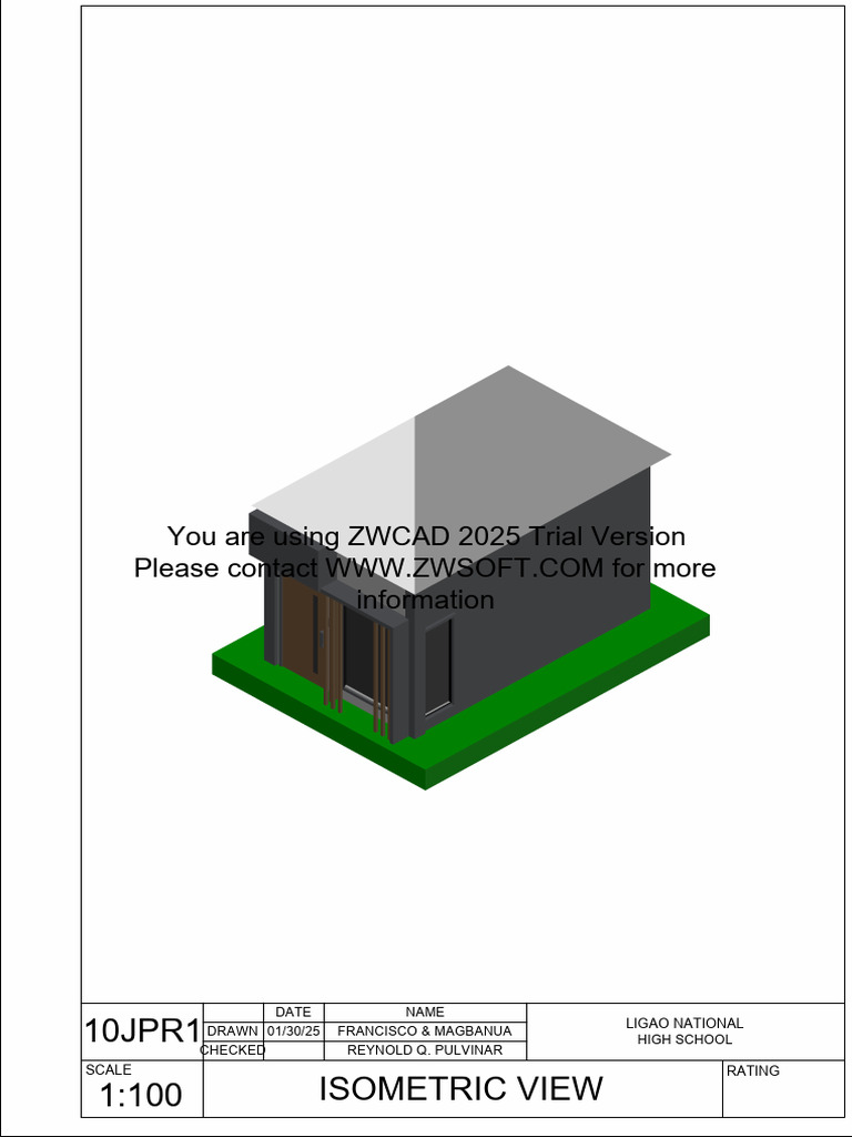 10JPR1 Isometric View 1:100: You Are Using ZWCAD 2025 Trial Version ...