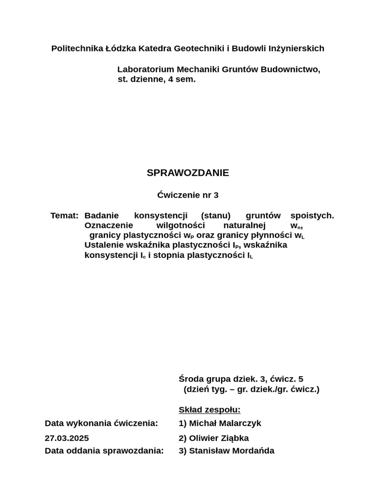 Sprawozdanie 3 | PDF