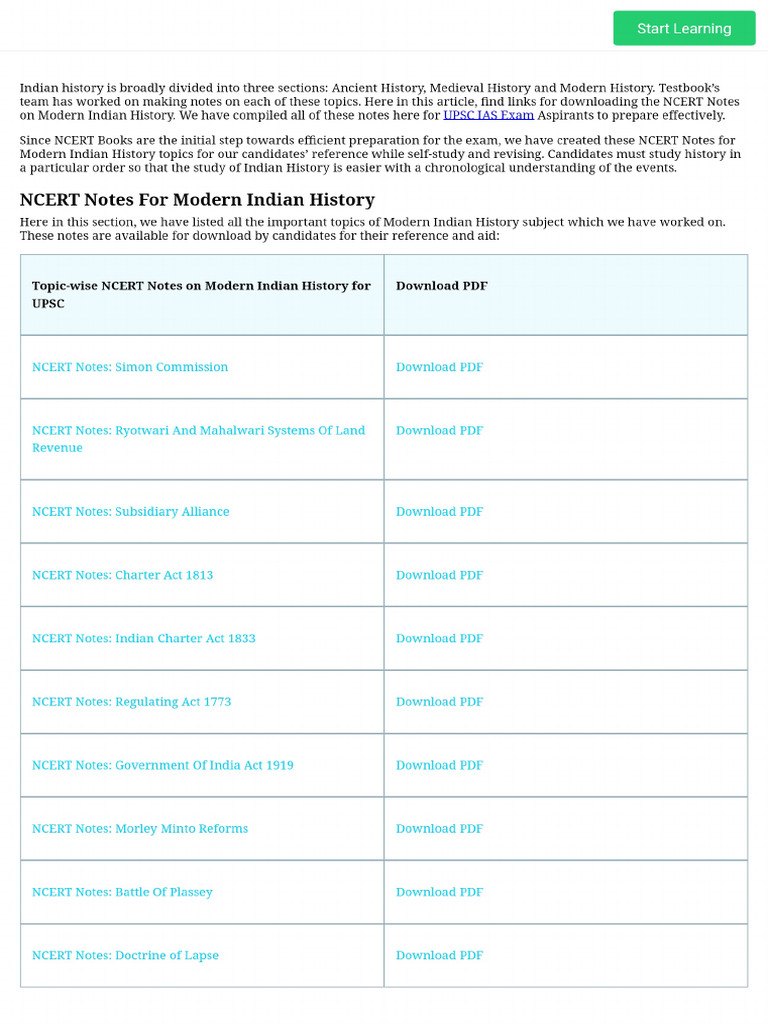Modern History Notes For UPSC PDF - UPSC PDF Notes Download | PDF