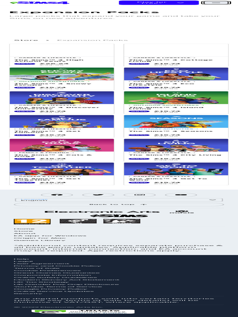 Sims 4 Expansion Packs Overview | PDF | Software