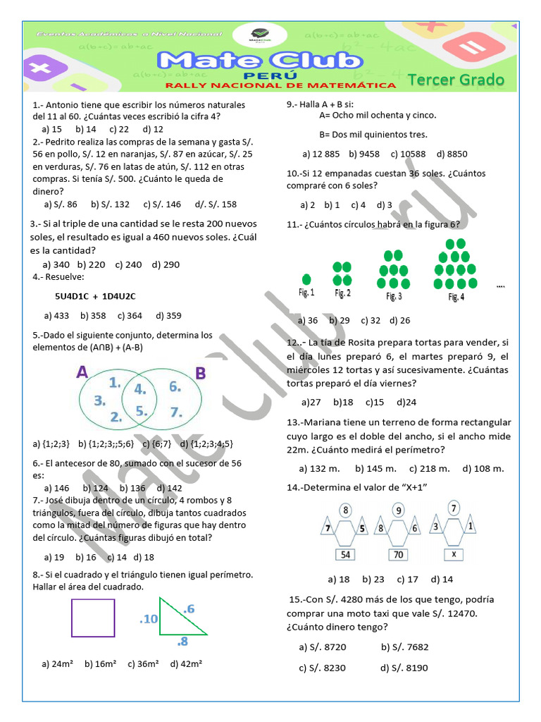 3er Prim Matematica | PDF