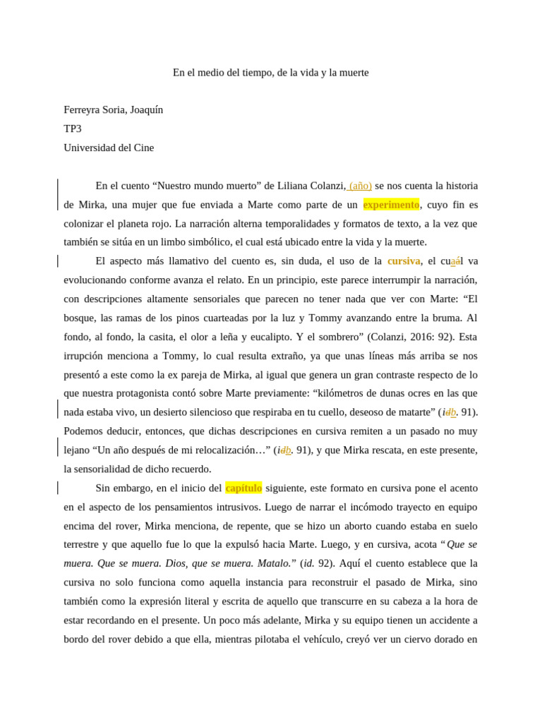 Análisis Nuestro Mundo Muerto - Joaquín Ferreyra Soria | PDF | Marte ...