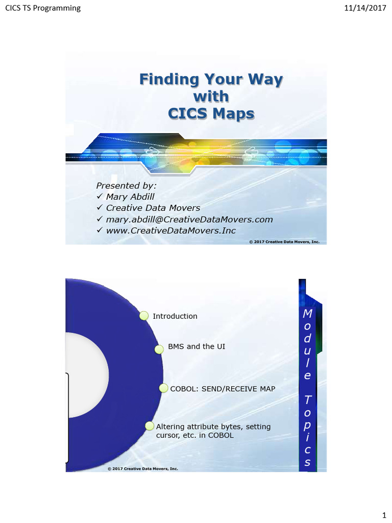 Virtual CICS - Finding Your Way With CICS Maps | PDF | Assembly Language | World Wide Web
