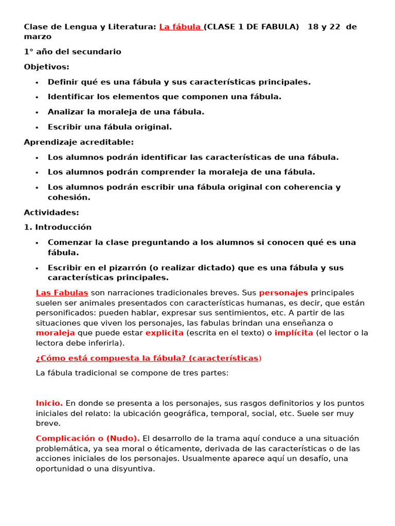Introducción a la Fábula en Secundaria | PDF | Fábula | Esopo