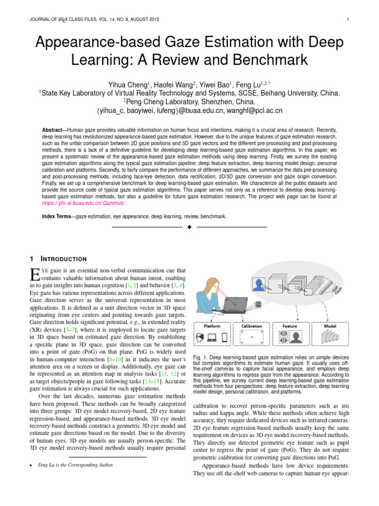 Appearance-Based Gaze Estimation With Deep Learning A Review and Benchmark | PDF | Deep Learning ...