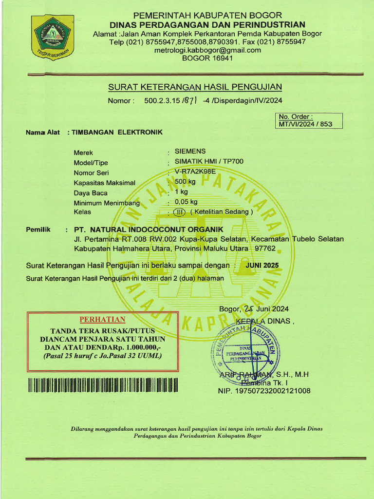 Tera Metrologi CP 1 | PDF