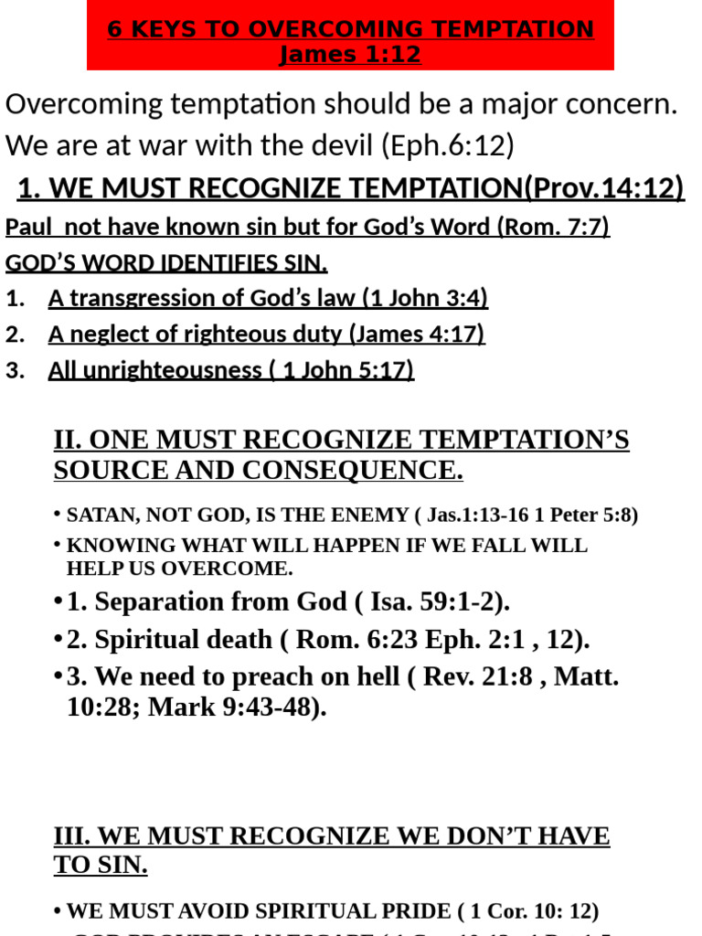 6 Keys To Overcoming Temptation | PDF