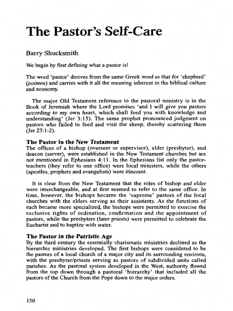 Week 2 Introduction To Pastoral Ministry | PDF | Pastor | Elder ...