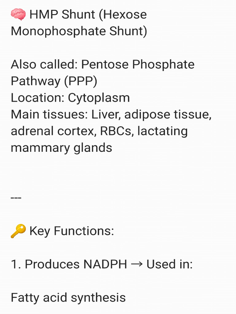 Hmp Shunt Biochemistry Carbohydrate Metabolism | PDF